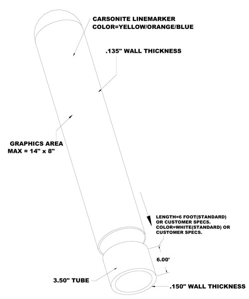 Carsonite LineMarker Round Top | Gas Pipeline Marker