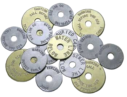 Metal Utility Washers | Utility Asphalt Markers